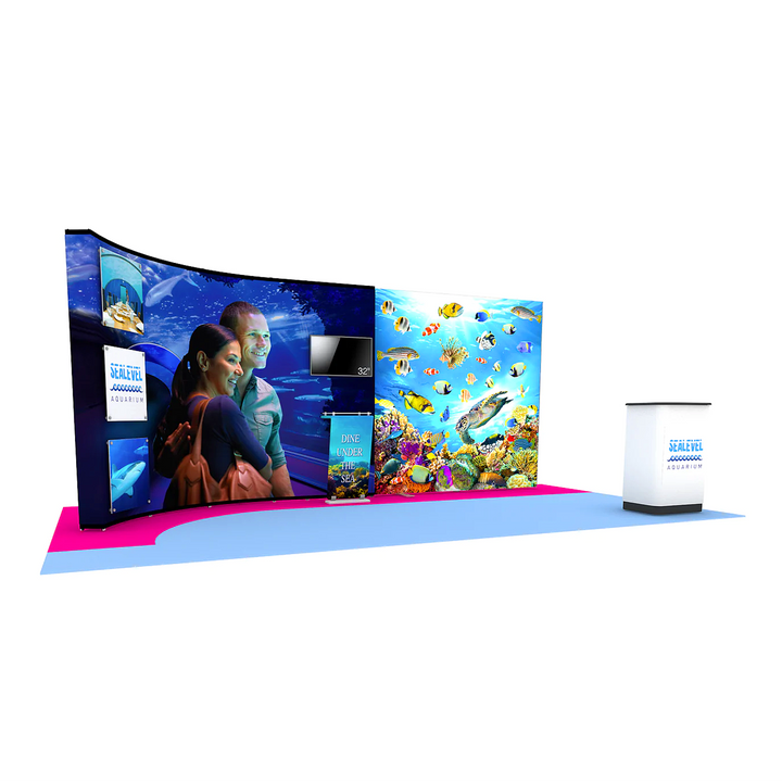 20' Instand Pop-up LightWall Backlit Portable Display w/ Accessories ...